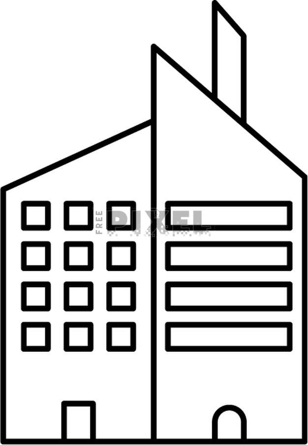 Office Building Icon Black And White