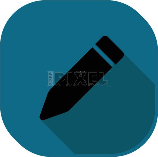Blue Square Icon With Pencil