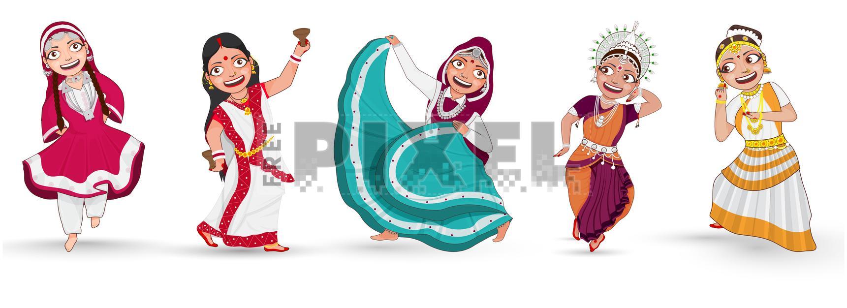 Indian Folk Dance Clipart