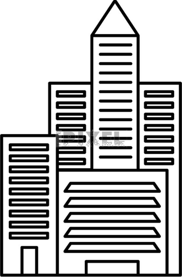 Office Building Icon Black And White