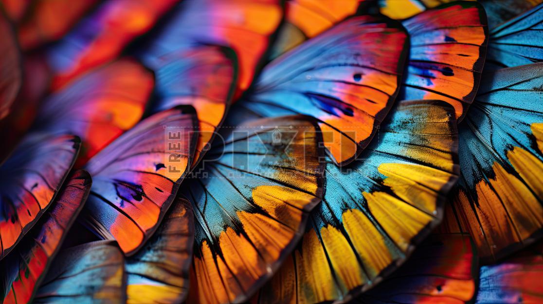 Colorful Butterfly Wing Close Up
