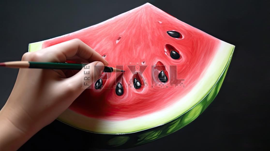 Watermelon Slice Drawing