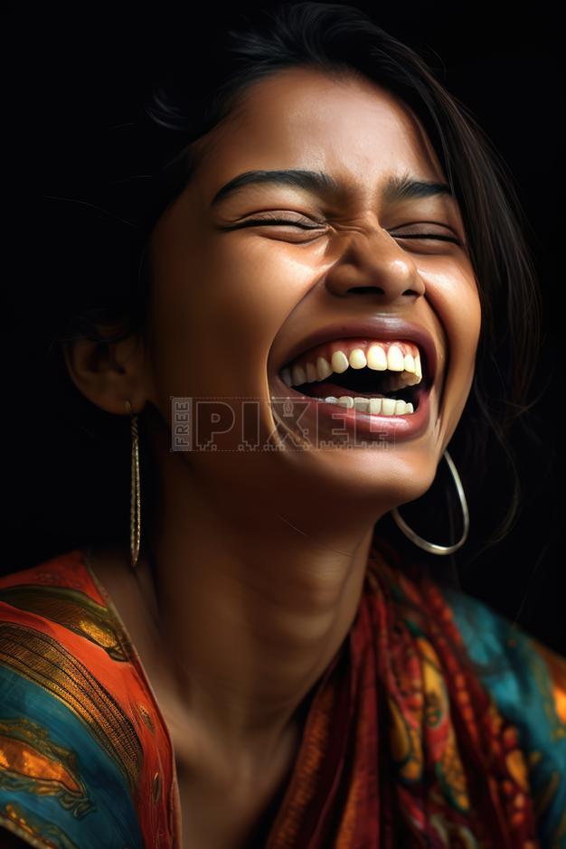 Woman Laughing Side