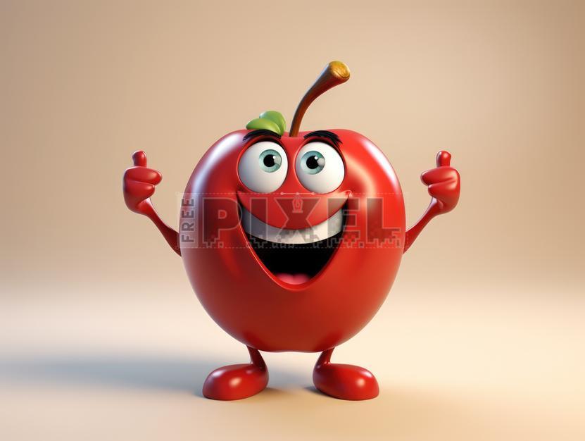 Large Cartoon Apple