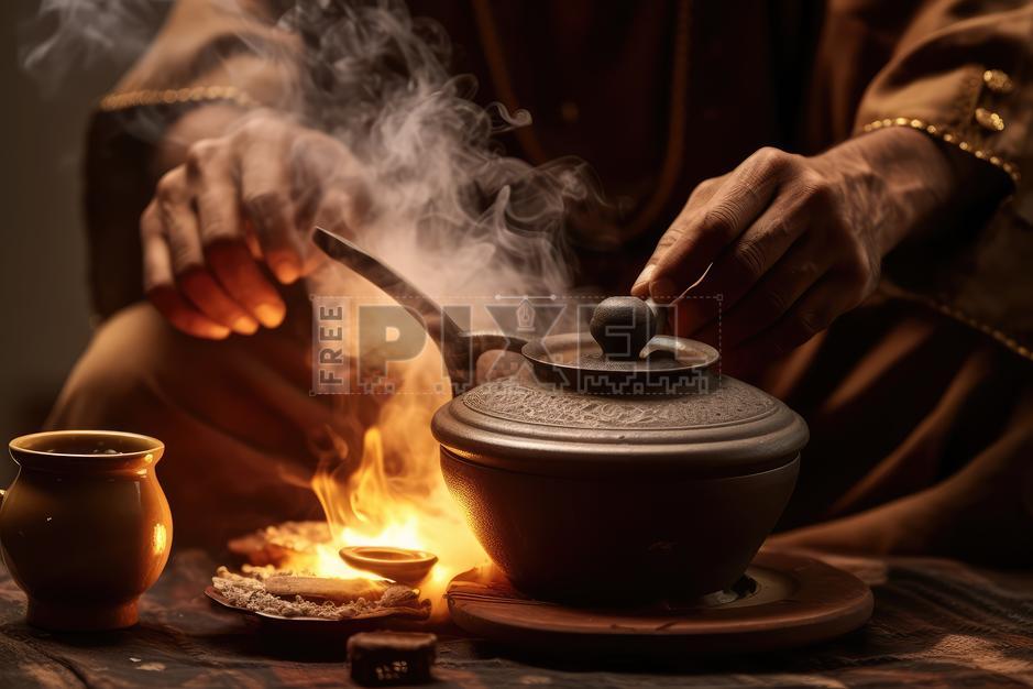 Steaming Pot Of Water