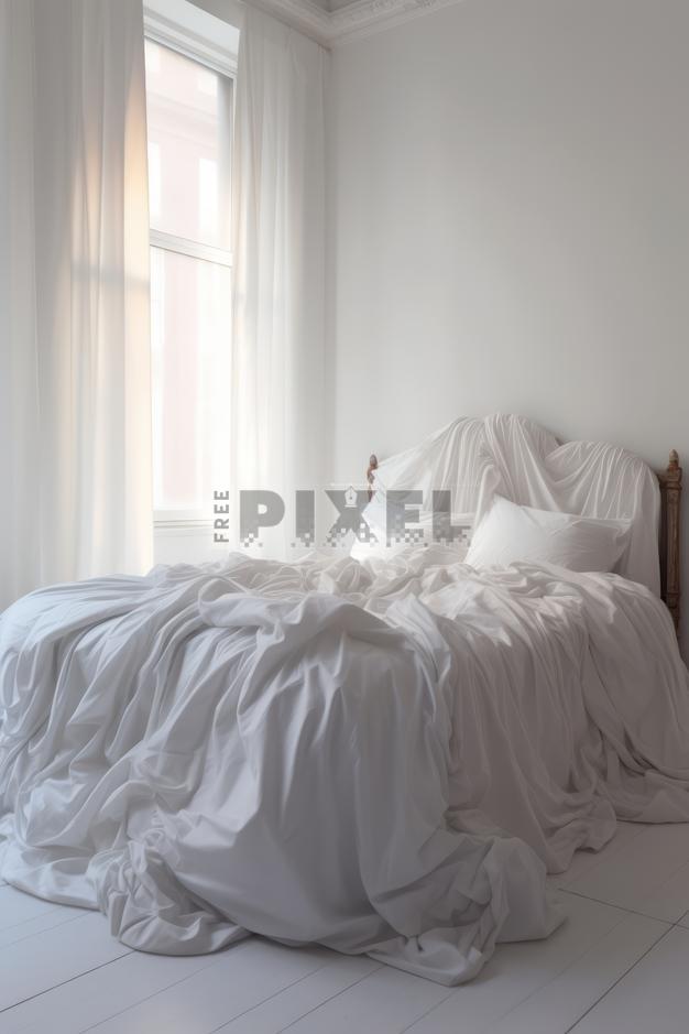 Unmade Bed Side View