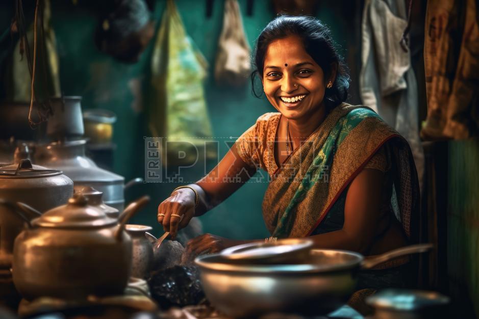 Indian Woman Cooking