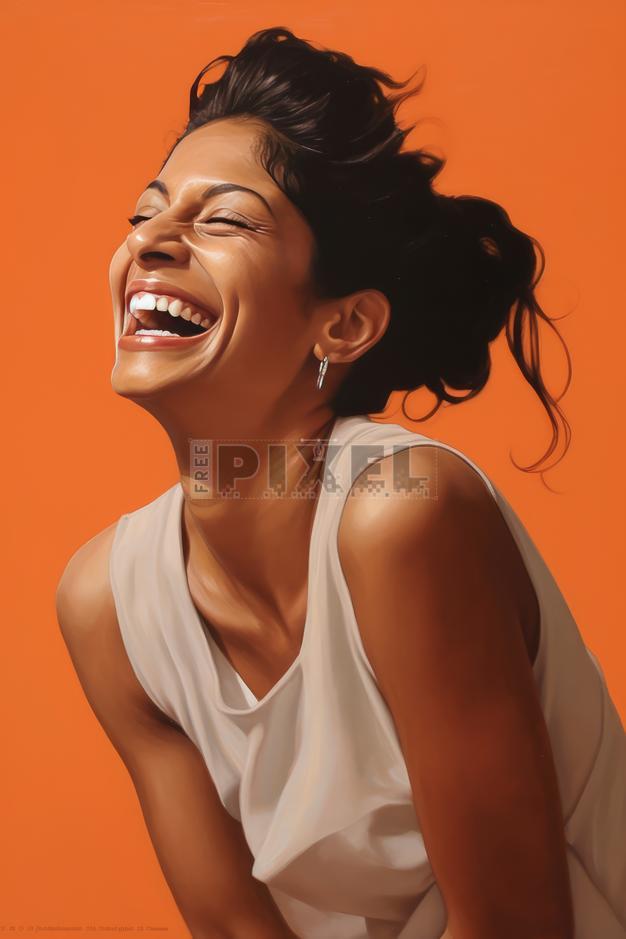 Woman Laughing Side