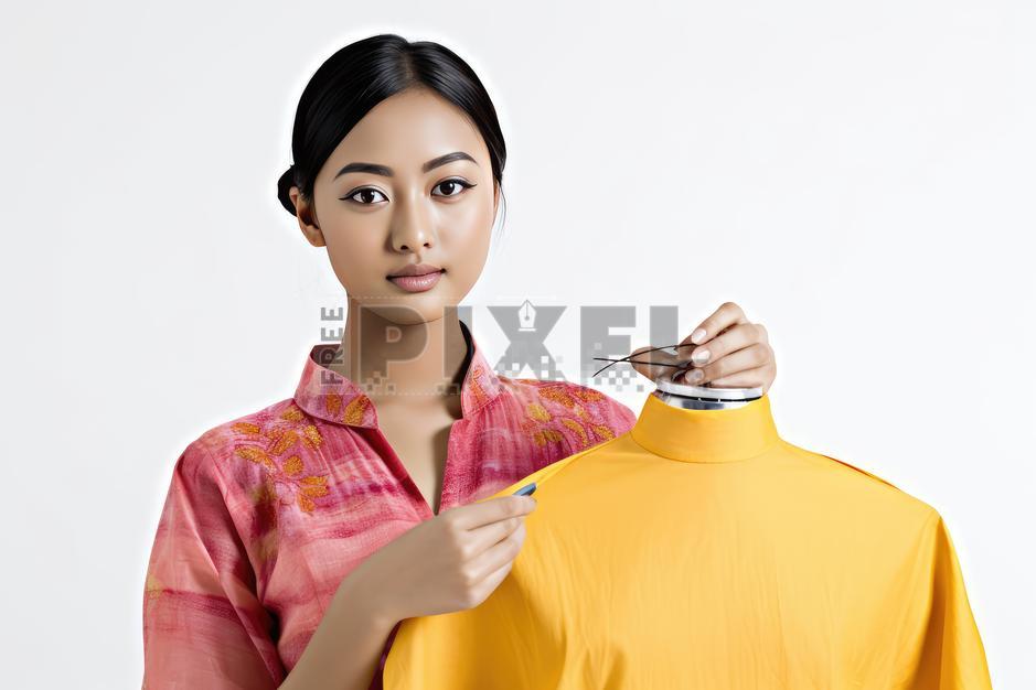 Woman Putting On Shirt