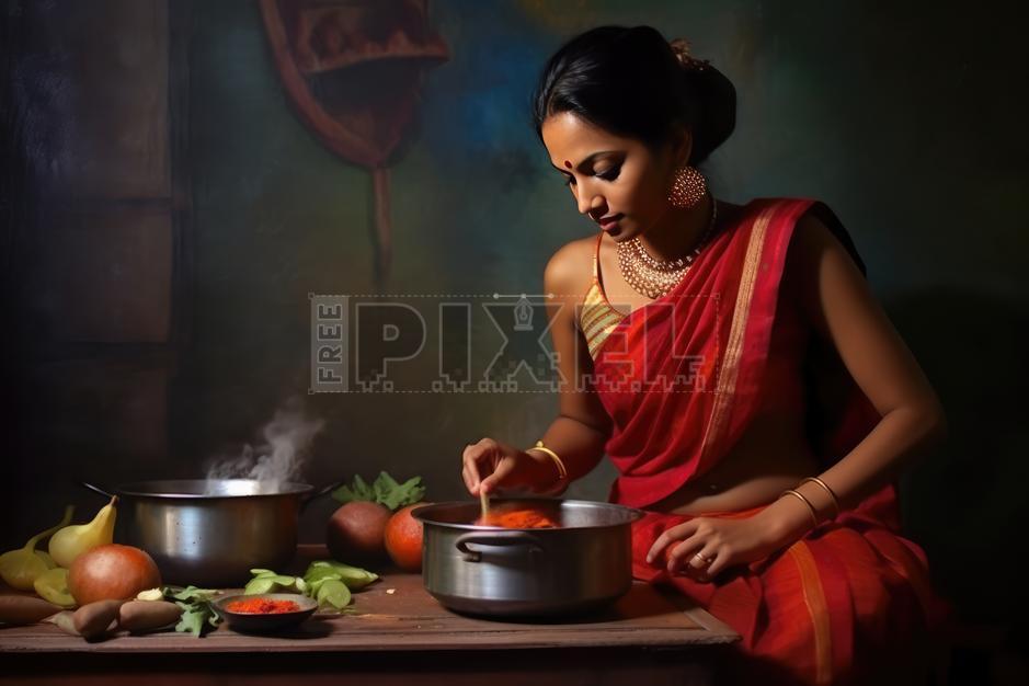 Indians Preparing Food