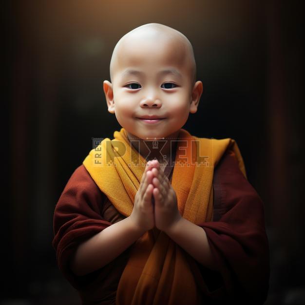 Buddhist Cute Monk Child