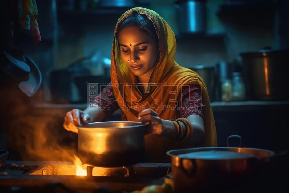 Indian Woman Cooking