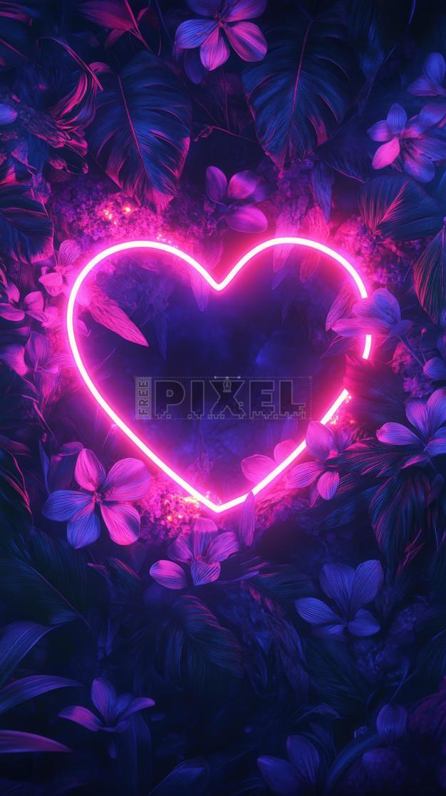 Cool Neon Backgrounds Hearts