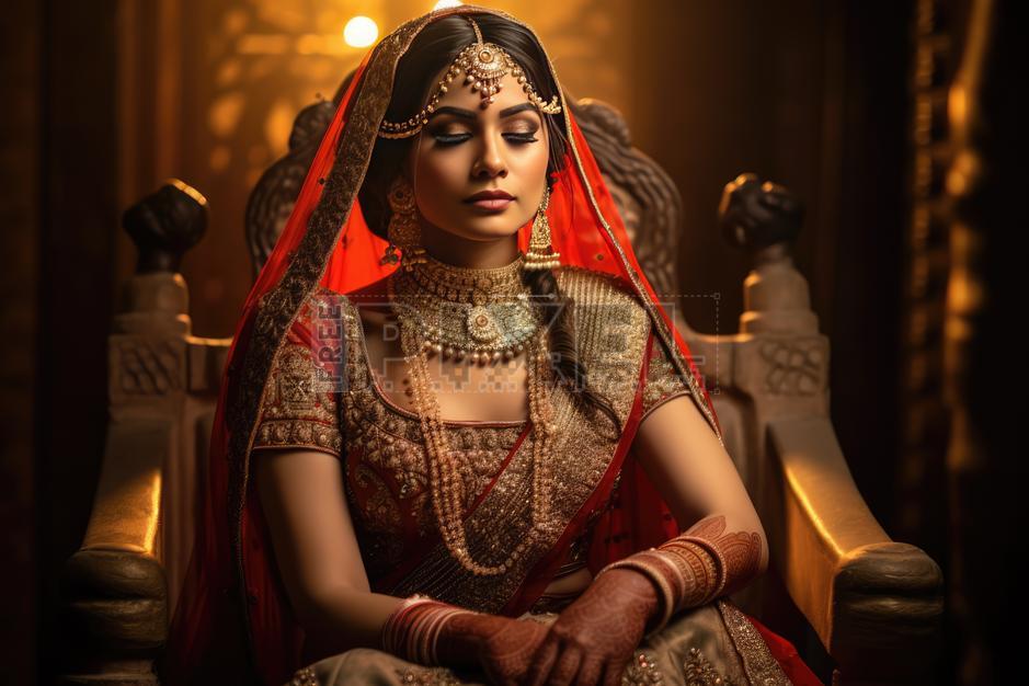 Princess Sitting On Throne