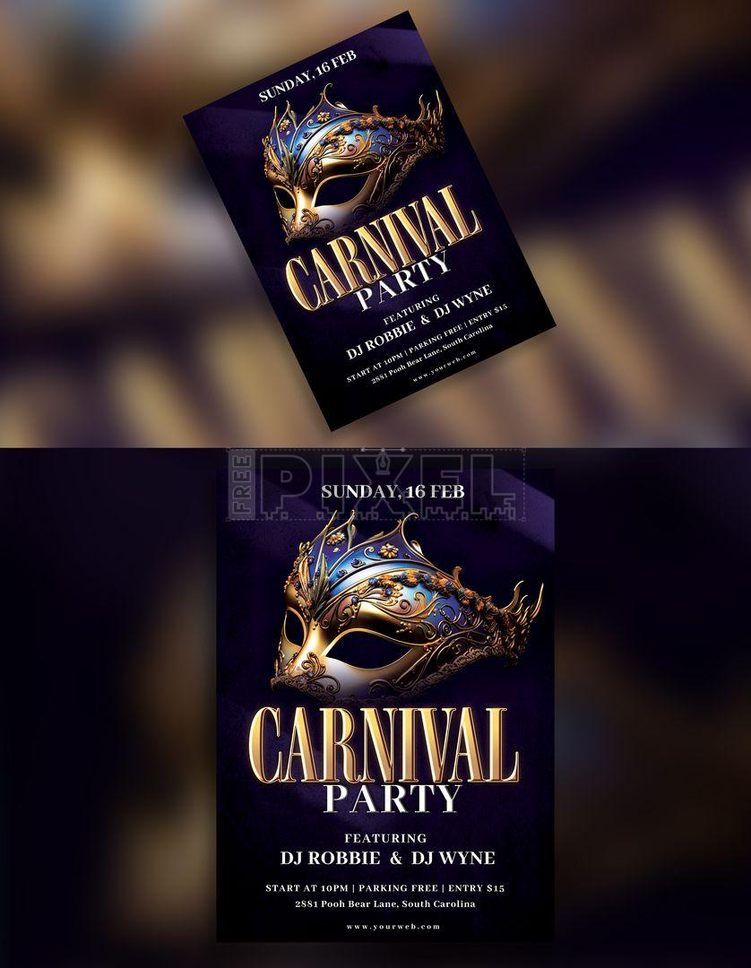 Free Templates - Editable PSD Template | Carnival Party Flyer Template ...