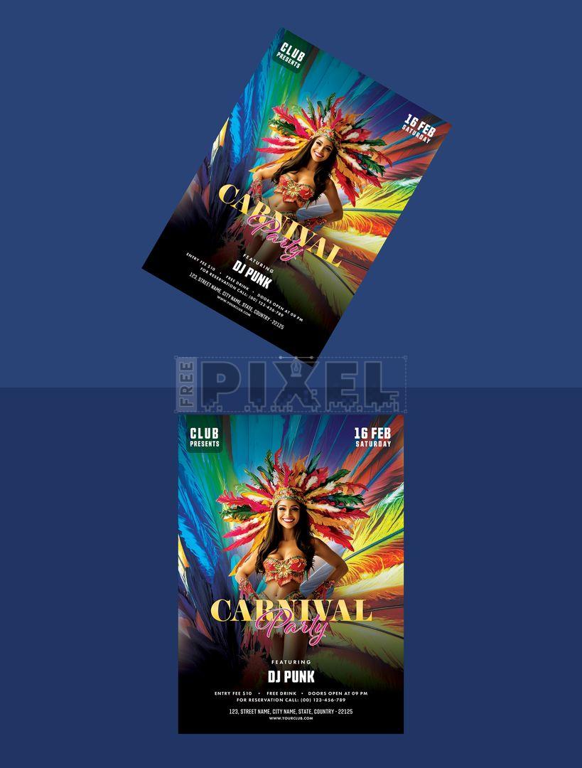 Free Templates - Editable PSD Template | Carnival Party Flyer Template ...