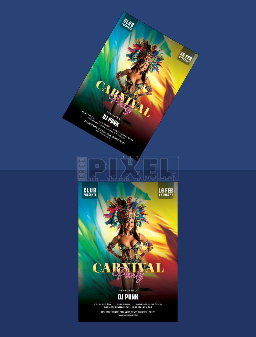 Free Templates - Editable PSD Template | Carnival Party Flyer Template ...