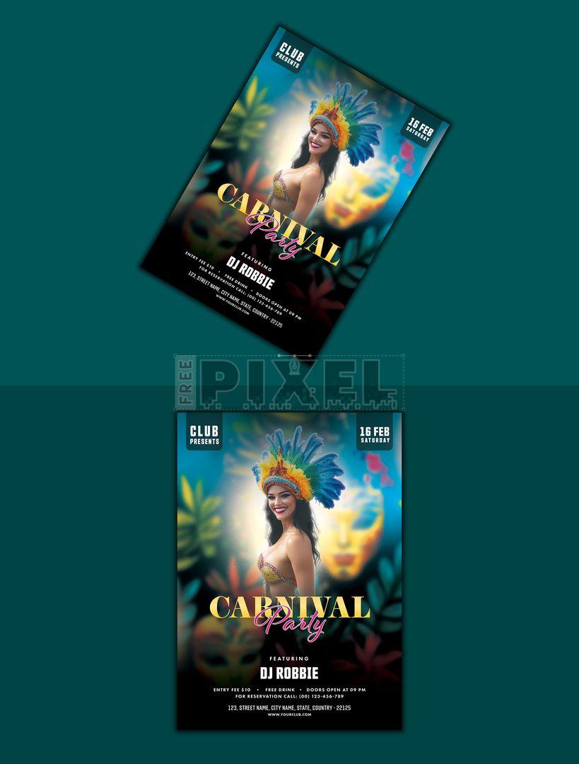 Free Templates - Editable PSD Template | Carnival Party Flyer Template ...