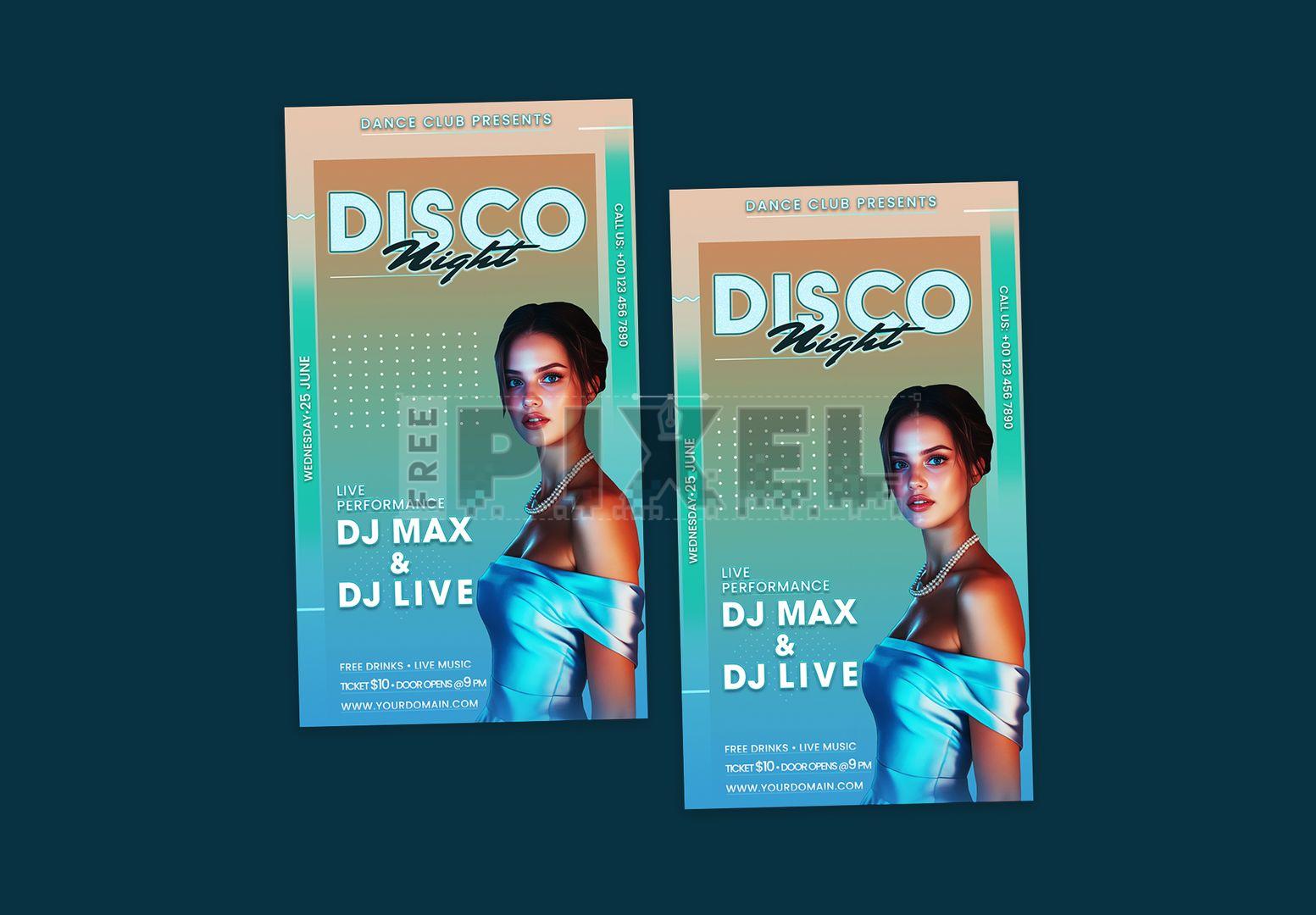 Free Templates - Editable PSD Template | Disco Night Flyer Or Poster ...