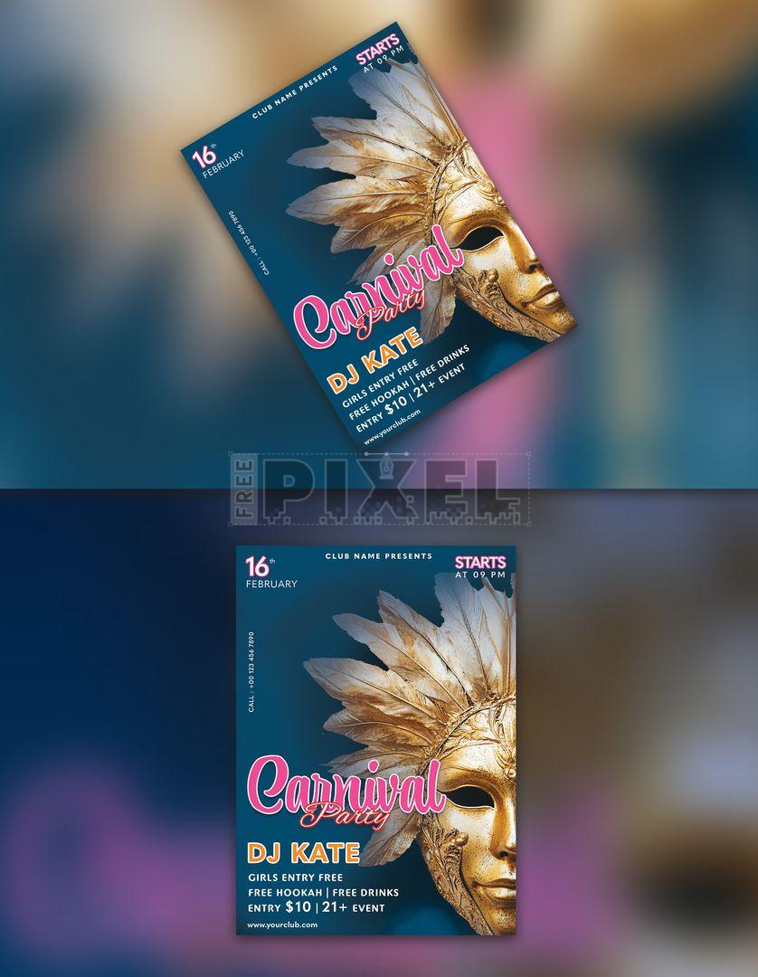 Free Templates - Editable PSD Template | Editable Carnival Party Flyer ...