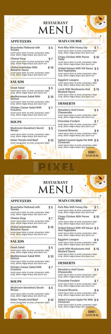Free Templates - Editable PSD Template | Restaurant Menu Card Design ...