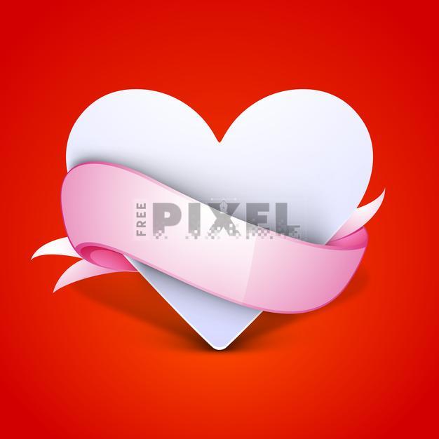 Heart Pink Ribbon Background