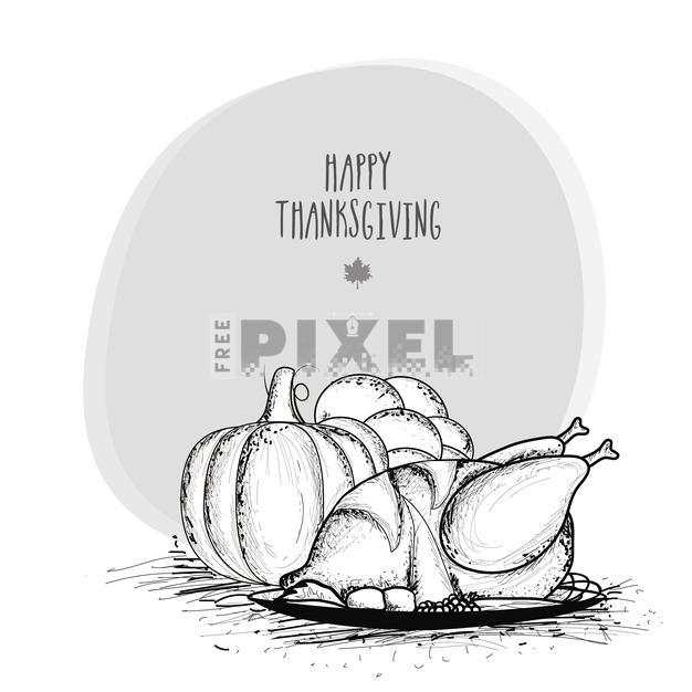 Happy Thanksgiving Black And White