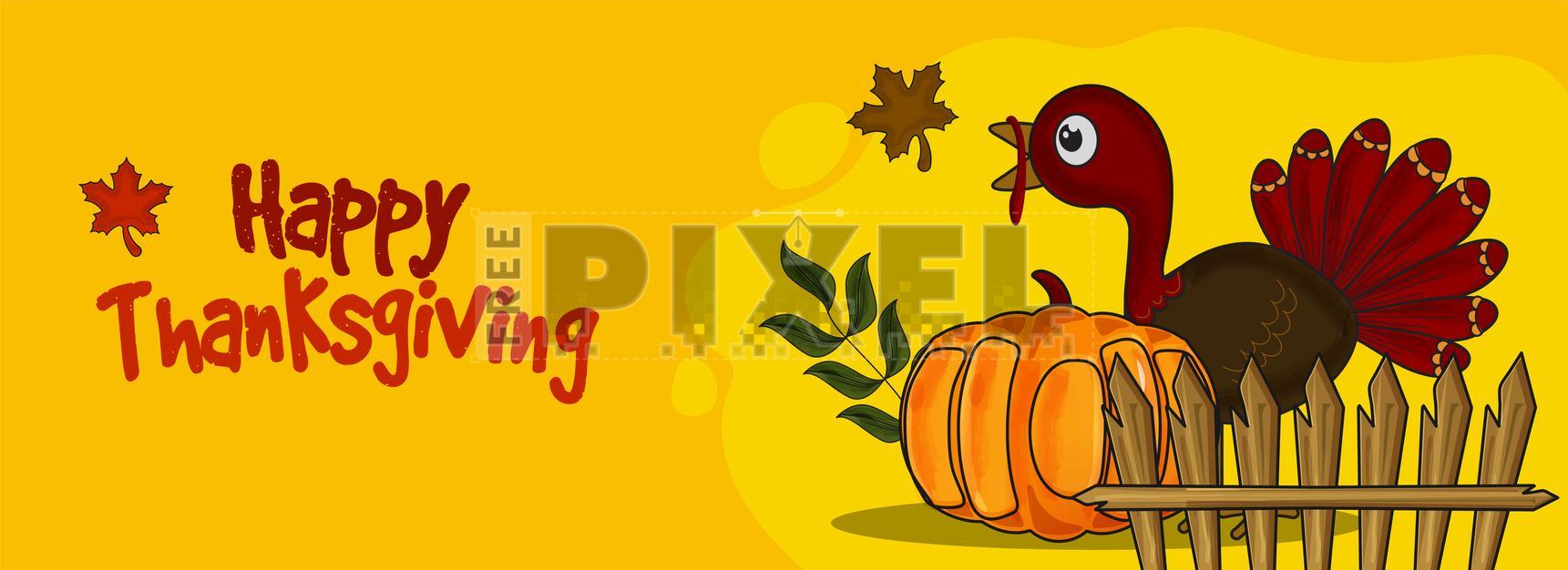 Happy Thanksgiving Turkey Banner