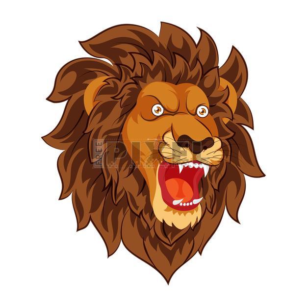 Lion Angry Face Vector