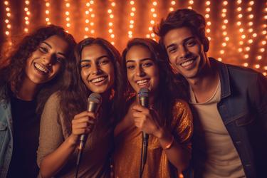 People Singing Karaoke